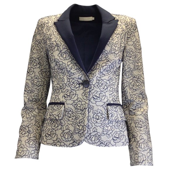 Anne Fontaine | Jackets & Coats | Anne Fontaine Grey Navy Blue Naissa ...